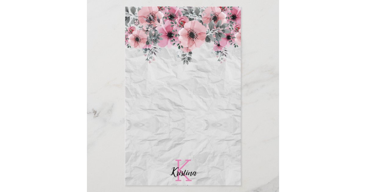 Romantic Elegant Antique Floral Personalized Stationery | Zazzle