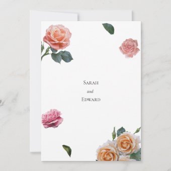 Romantic Elegant Roses Wedding Invitation | Zazzle