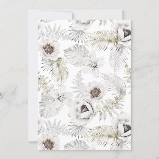 romantic elegant silver floral wedding invitation | Zazzle