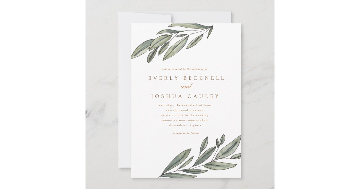Romantic Evergreen Wedding Invitation | Zazzle.com
