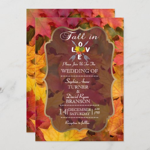 Romantic Fall in Love Wedding Invitation | Zazzle