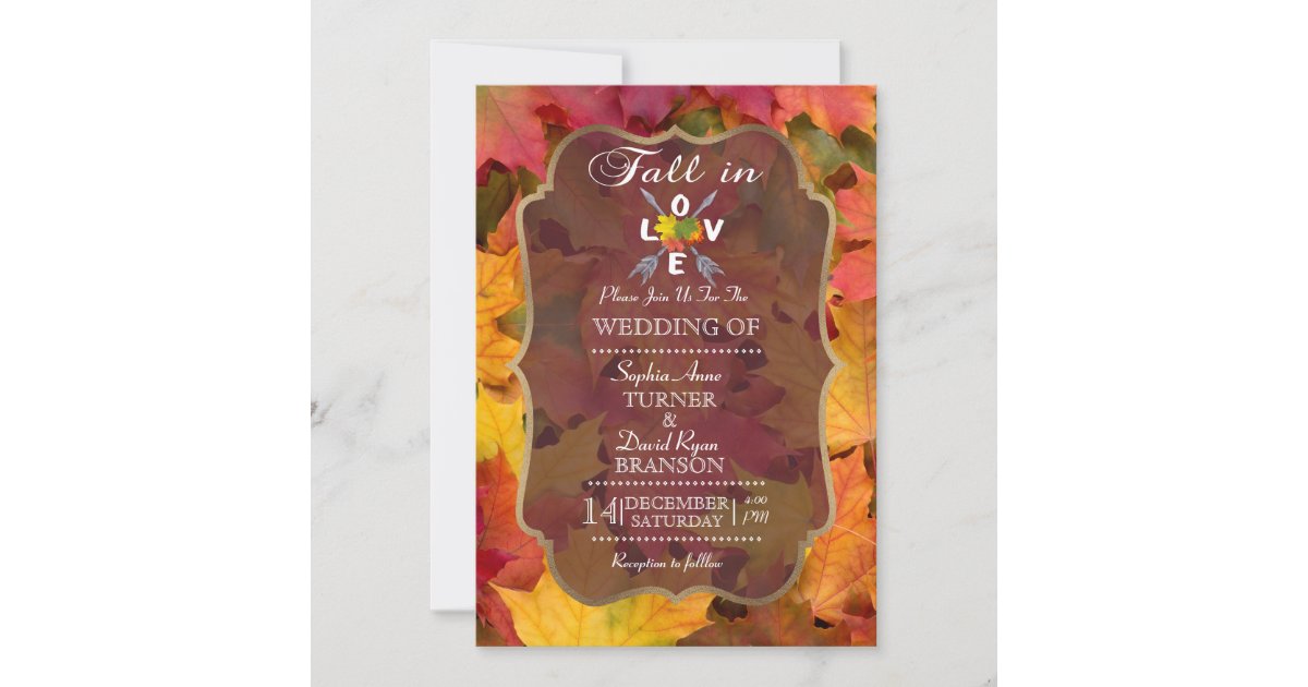Romantic Fall in Love Wedding Invitation | Zazzle