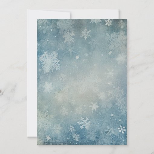 Romantic Falling Snow Blue & White Wedding Invitation | Zazzle