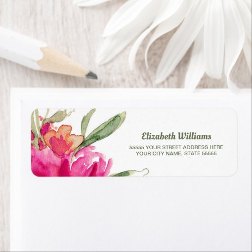 Romantic Floral Design Return Address Labels | Zazzle