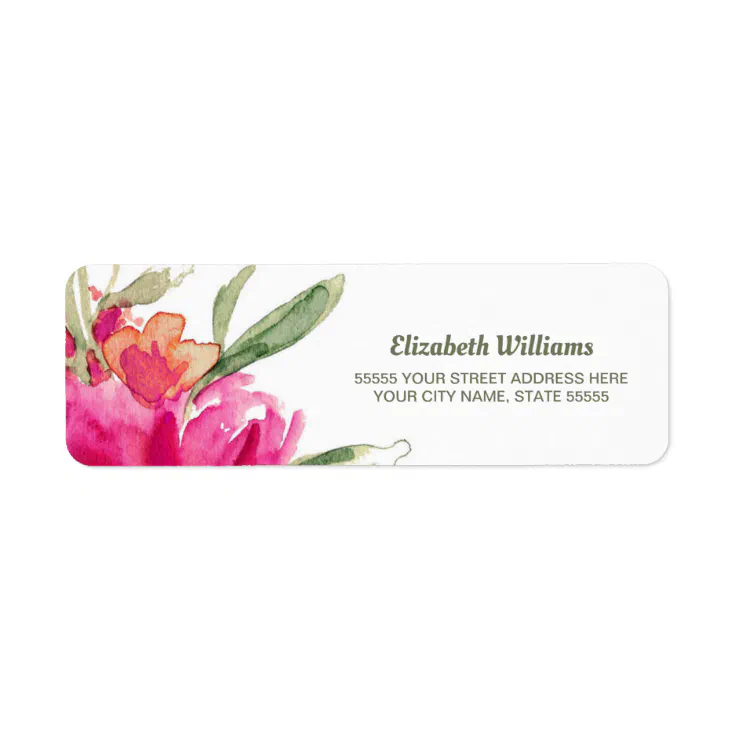 Romantic Floral Design Return Address Labels | Zazzle