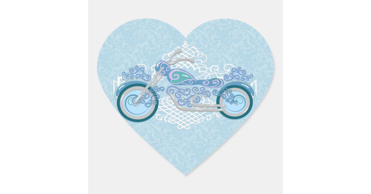 Romantic Floral Motorcycle Biker Wedding Stickers | Zazzle