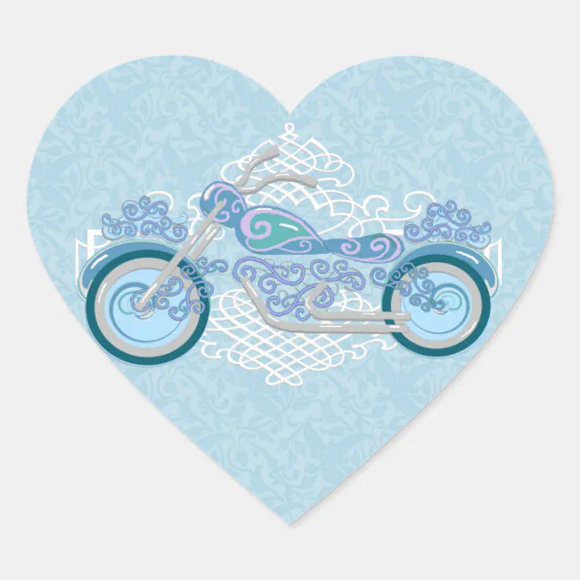 Romantic Floral Motorcycle Biker Wedding Stickers | Zazzle