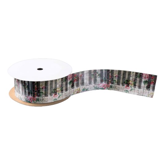 romantic floral music piano satin ribbon | Zazzle.com