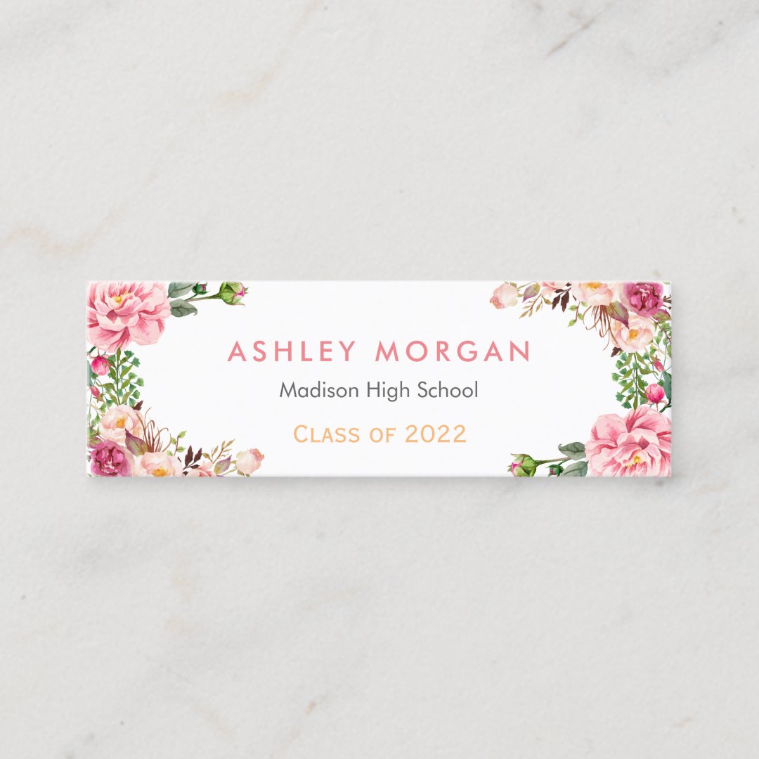 Romantic Floral Wrapped Graduation Insert Card | Zazzle