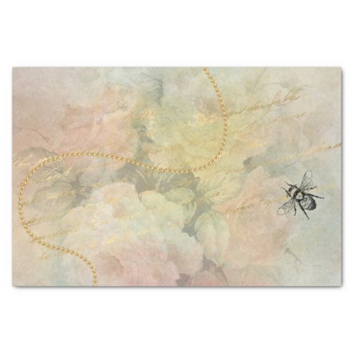 Romantic Floral Yellow Pink White Decoupage Tissue Paper | Zazzle