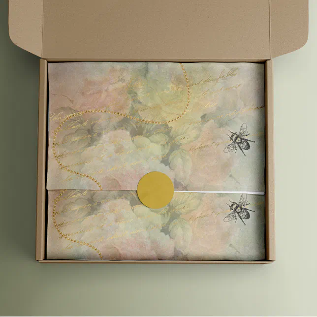 Romantic Floral Yellow Pink White Decoupage Tissue Paper | Zazzle