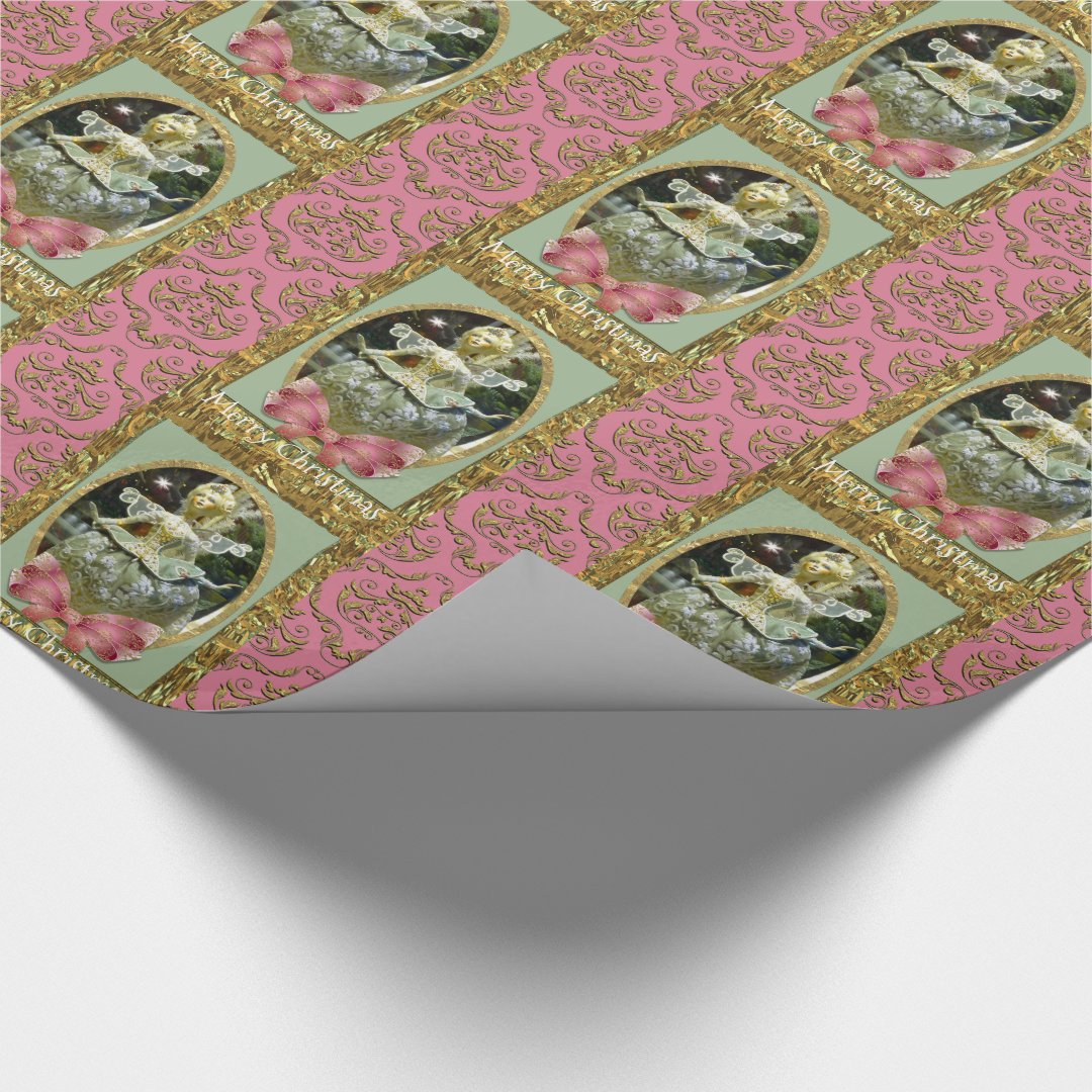 Romantic French Elegant Christmas Doll Wrapping Paper | Zazzle