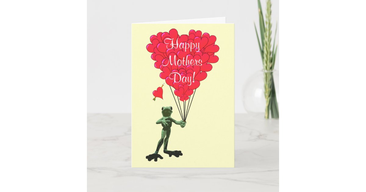 Romantic frog mothers day card | Zazzle