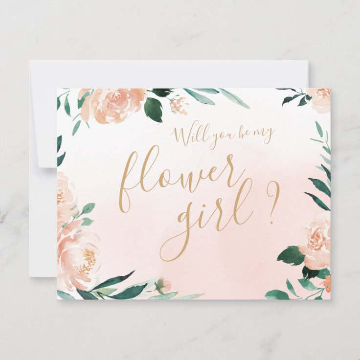 Romantic garden floral Will you be my flower girl Invitation | Zazzle