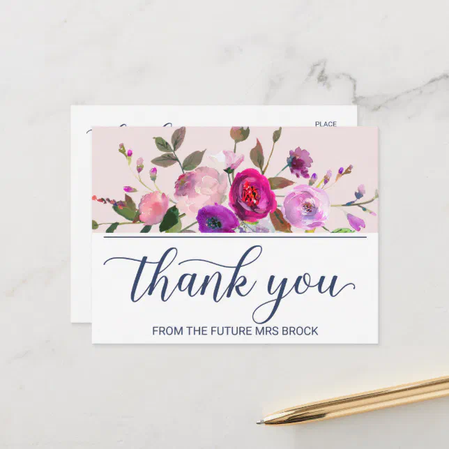 Romantic Garden Thank You Postcard | Zazzle