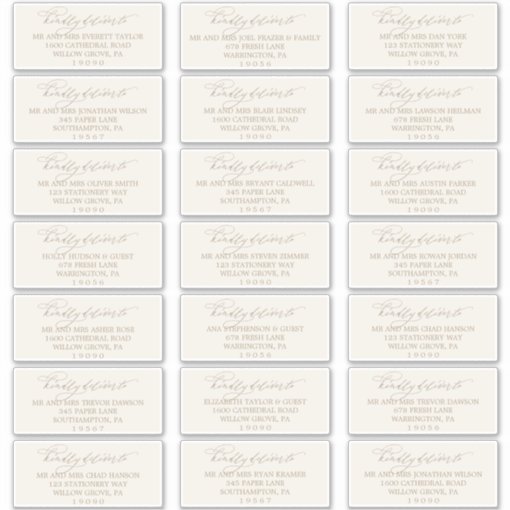 Romantic Gold and Ivory Guest Address Labels | Zazzle