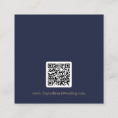 Romantic Gold and Navy QR Code Wedding Details Enclosure Card | Zazzle