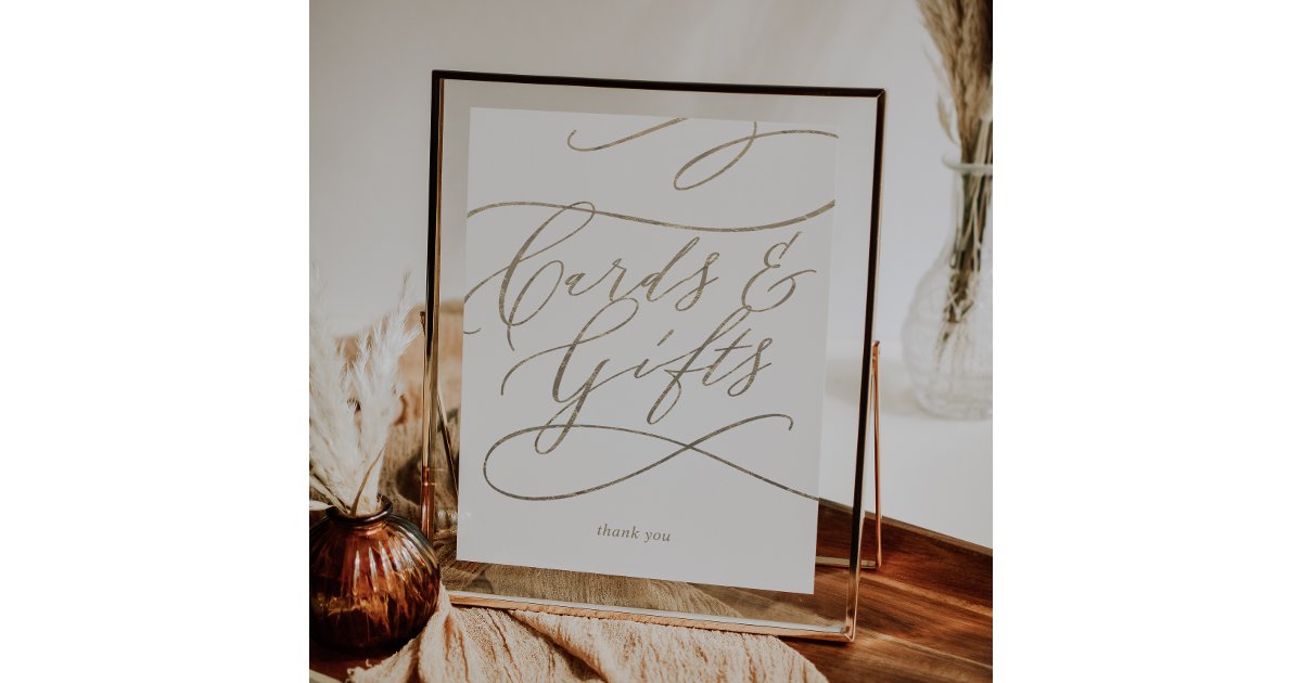 Romantic Gold Calligraphy Cards and Gifts Sign | Zazzle