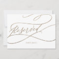 Romantic Gold Calligraphy | Flourish Reserved Sign | Zazzle