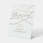 Romantic Gold Calligraphy Memorial Reserved Pedestal Sign | Zazzle