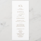 Romantic Gold Calligraphy Monogram Wedding Program | Zazzle