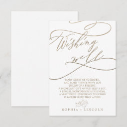 Romantic Gold Calligraphy Wishing Well Card | Zazzle