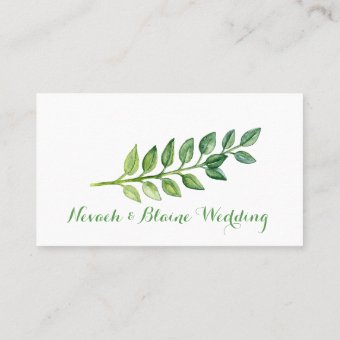 Romantic Green Leaves - Name Card | Zazzle