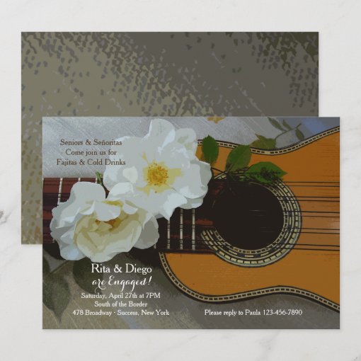 Romantic Guitar Invitation | Zazzle