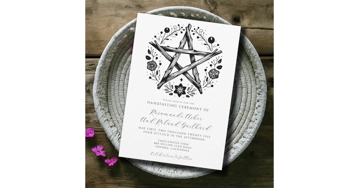 Romantic Handfasting Pagan Wicca Wedding Invitation | Zazzle