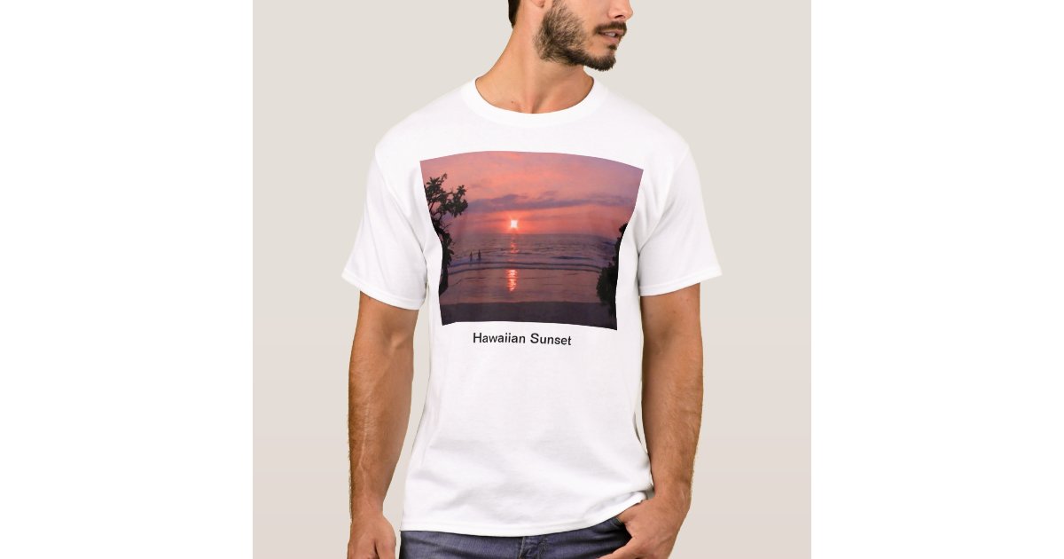 Romantic Hawaiian Sunset Ocean Beach T-Shirt | Zazzle