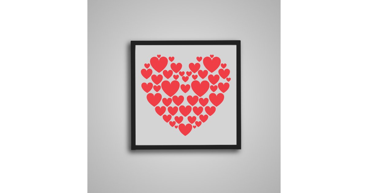 Romantic Heart Collage: Valentine's Day Art Poster | Zazzle