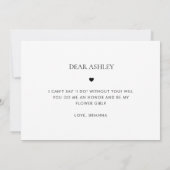 Romantic Heart Script Flower Girl Proposal Card | Zazzle