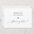 Romantic Heart Script Flower Girl Proposal Card | Zazzle