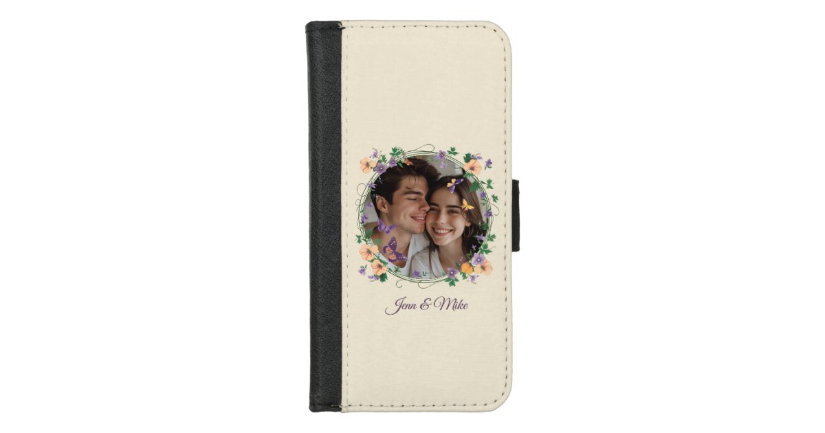 Romantic Ivy and Butterflies iPhone Wallet Case | Zazzle