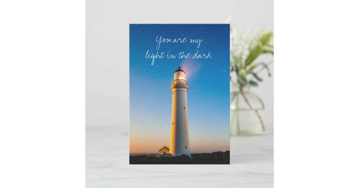 Romantic Lighthouse Love Quote Anniversary Card | Zazzle