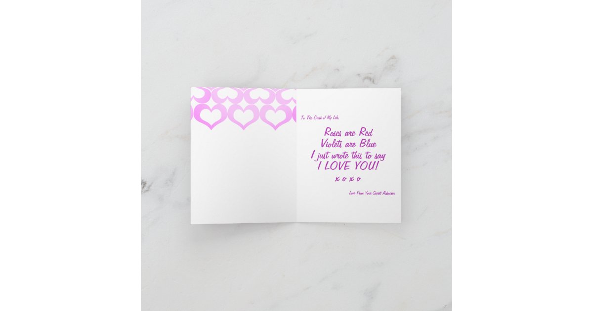 Romantic Love Note Card | Zazzle