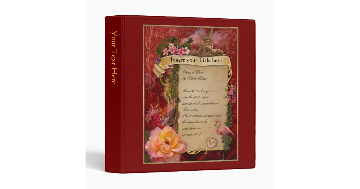 Romantic Love Poem 3 Ring Binder | Zazzle.com