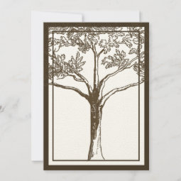 Romantic Love Tree Initials in Trunk Wedding Invitation | Zazzle