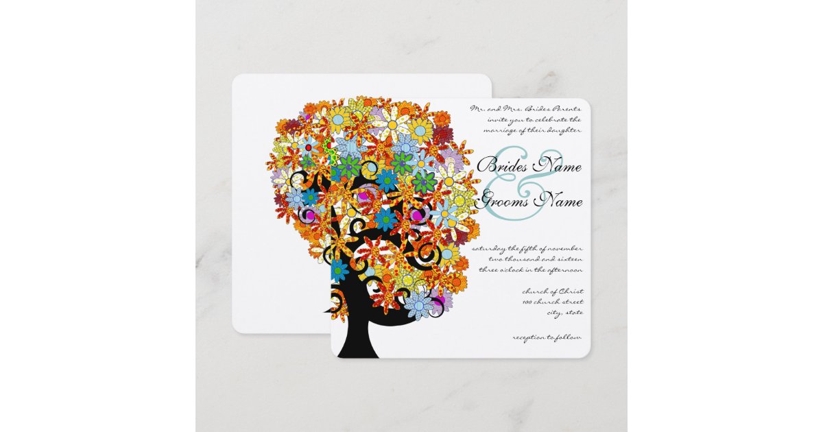 Romantic Love Tree Wedding Invitation | Zazzle