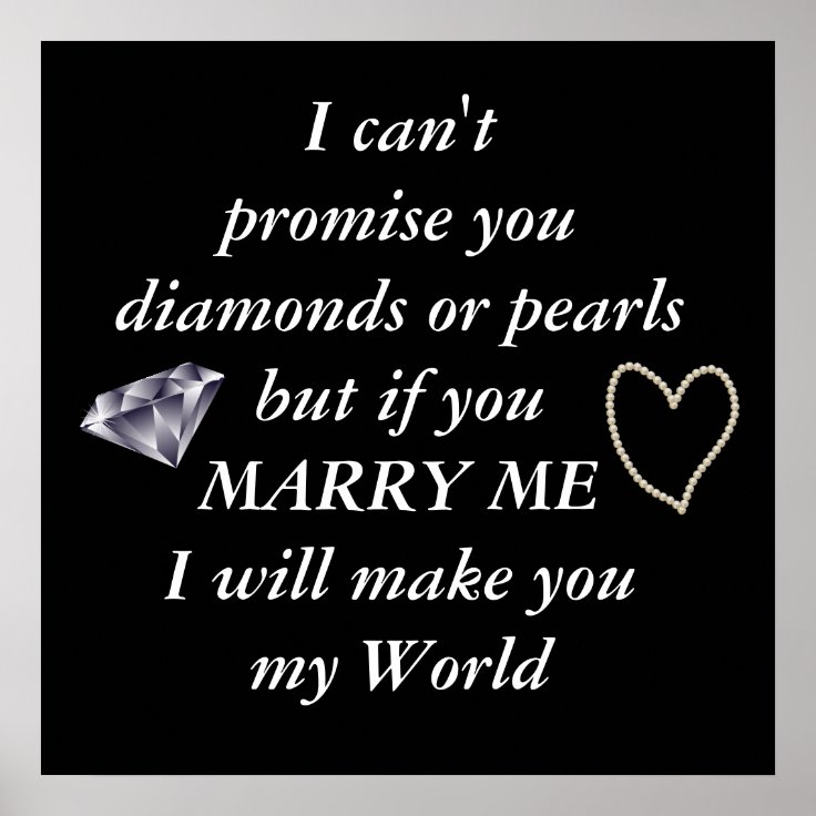 Romantic Marry Me Poem Poster | Zazzle