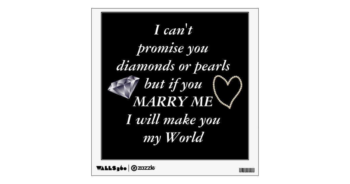Romantic Marry Me Poem Wall Sticker | Zazzle