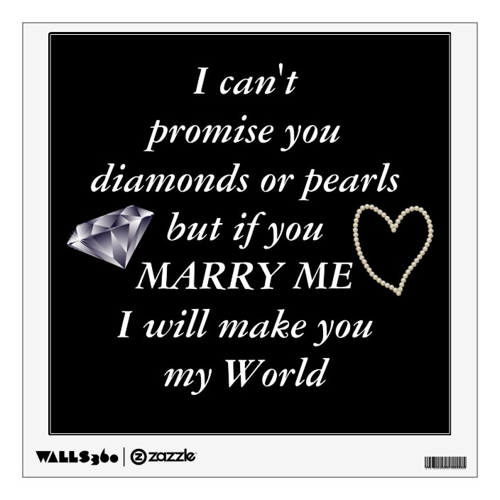 Romantic Marry Me Poem Wall Sticker | Zazzle.com