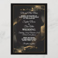Romantic Minimal Black Gold Glitter Modern Wedding Invitation | Zazzle