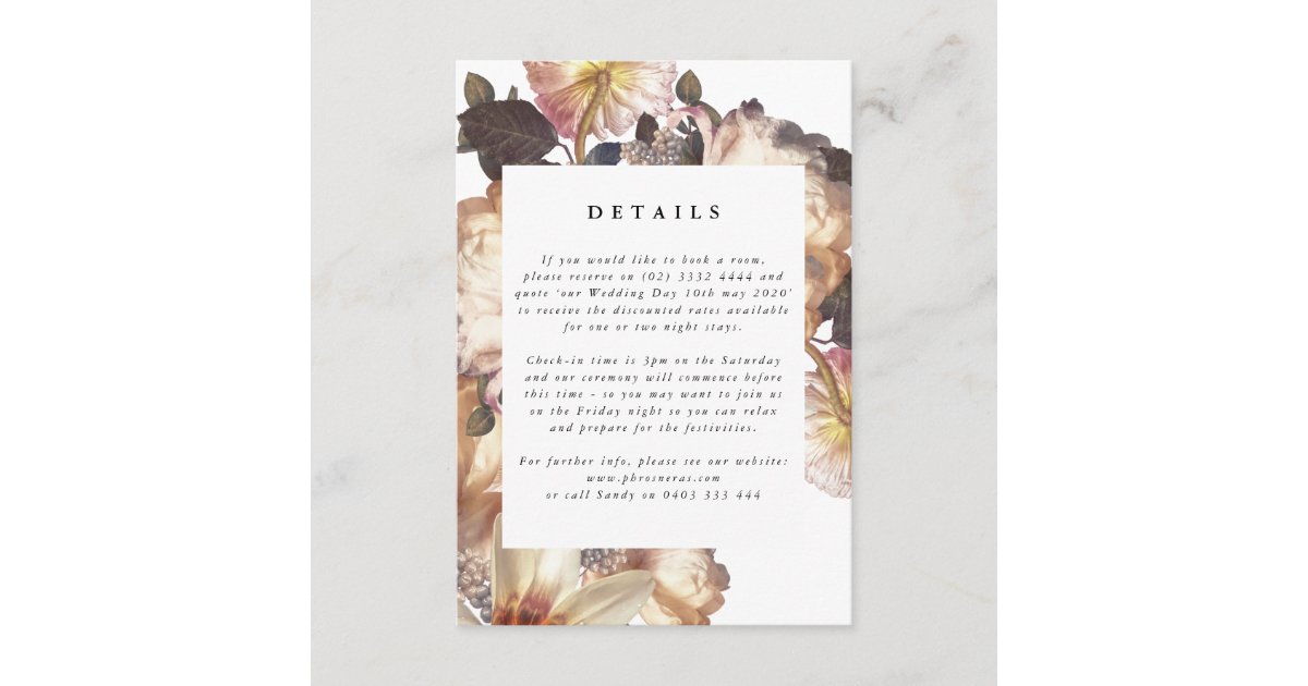 Romantic Modern Flower Floral enclosure card | Zazzle