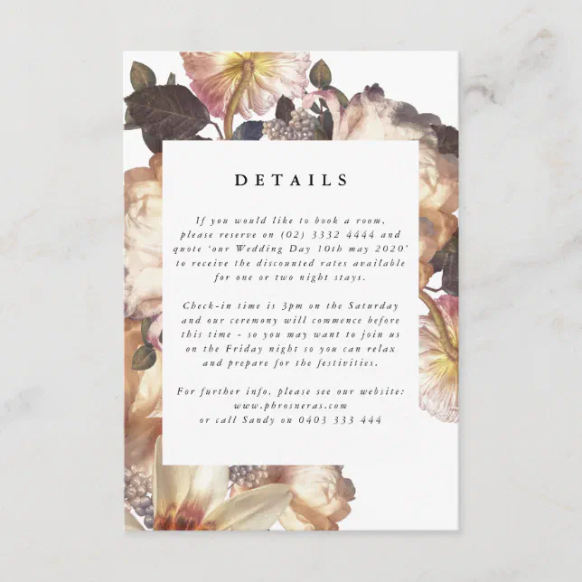 Romantic Modern Flower Floral enclosure card | Zazzle