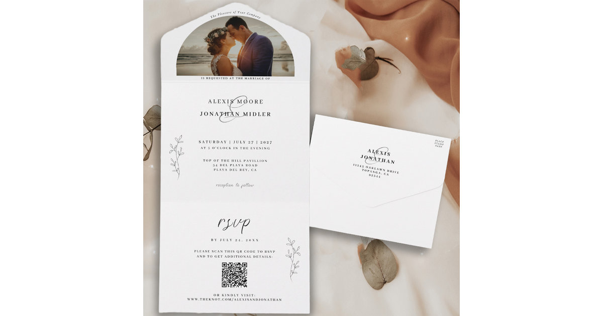 Romantic Mood QR Codes Wedding Photo All In One I All In One Invitation ...