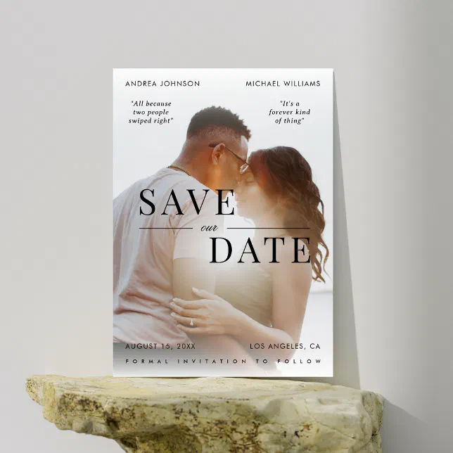 Romantic Movie Poster 2 Quotes Photo Wedding Save The Date | Zazzle