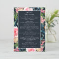 Romantic Navy Blue Blush Pink Floral Menu | Zazzle