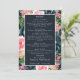 Romantic Navy Blue Blush Pink Floral Menu | Zazzle