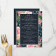 Romantic Navy Blue Blush Pink Floral Menu | Zazzle